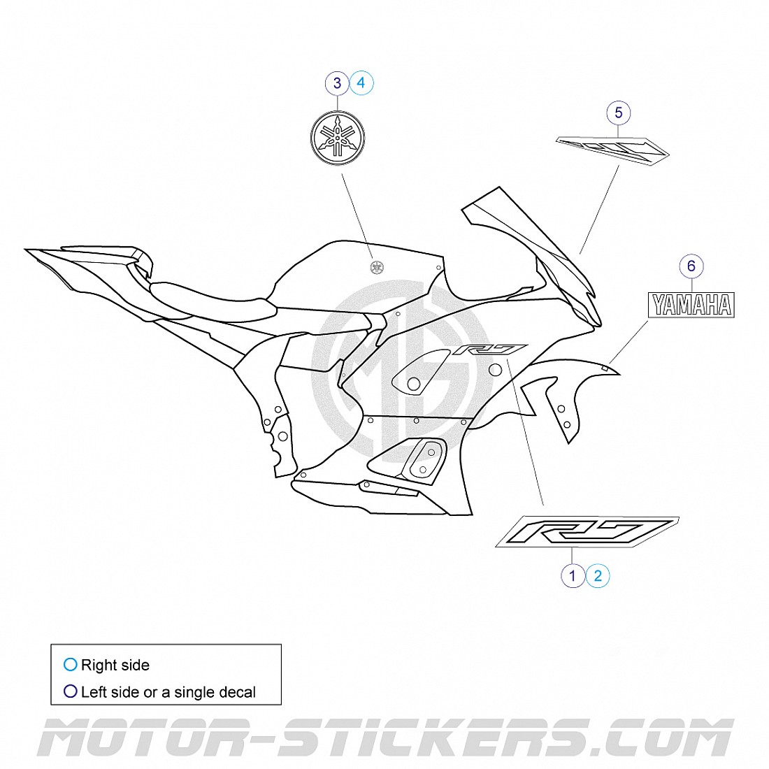Yamaha YZF R7 2022 decals
