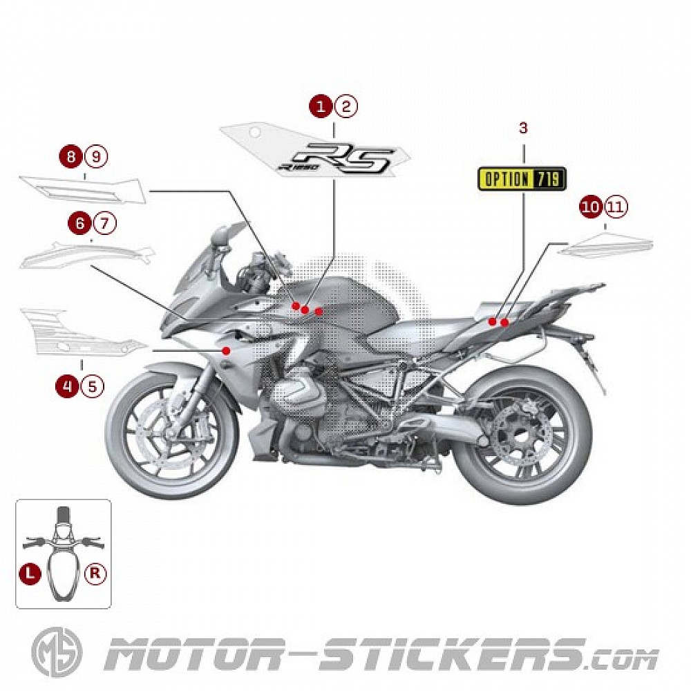 BMW R1250RS Option 719 2020 stickers