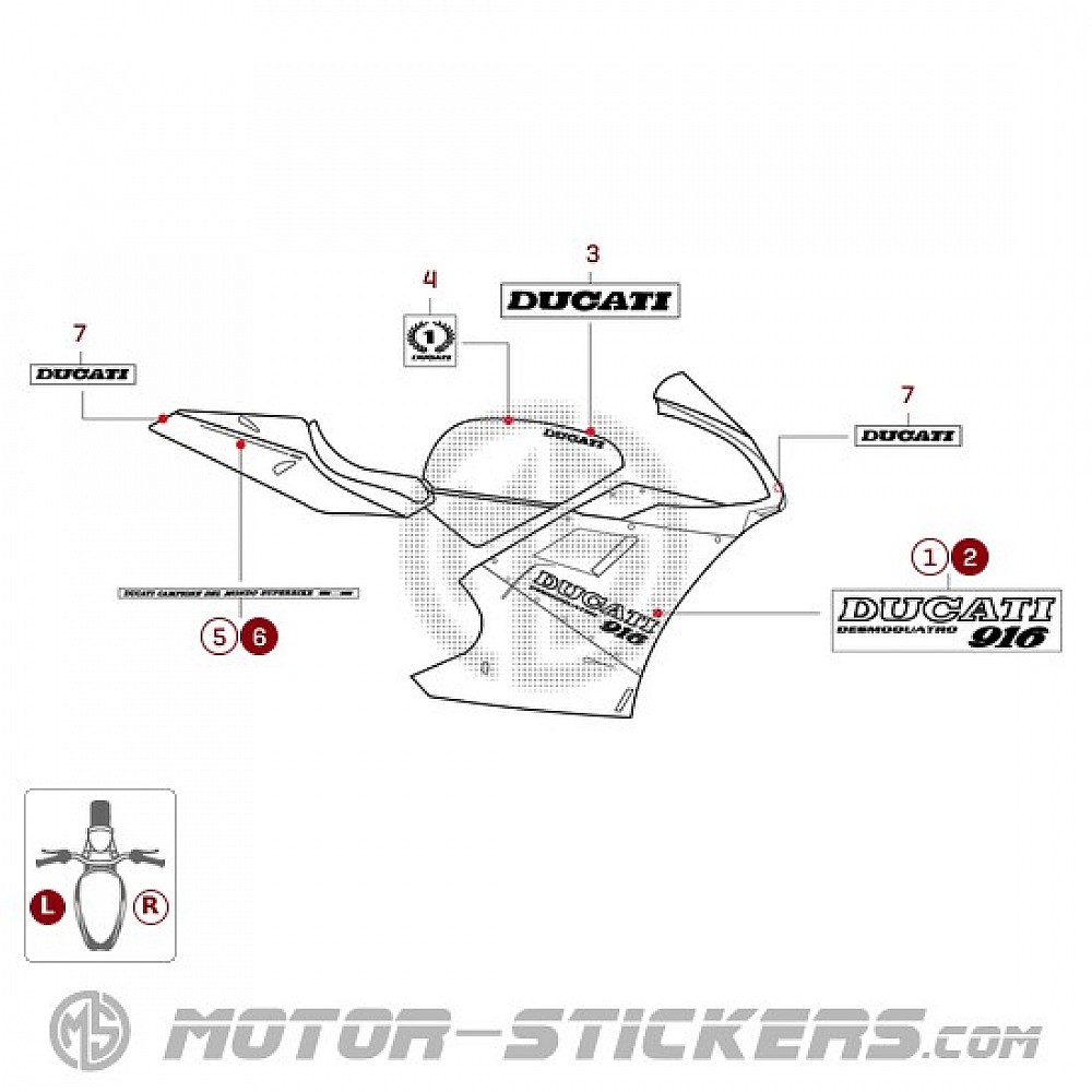 Ducati 916 1997 pegatinas