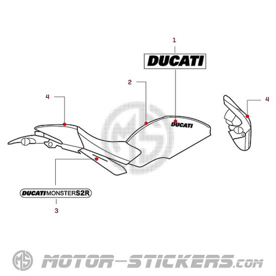 Ducati MONSTER S4R 2004 decals