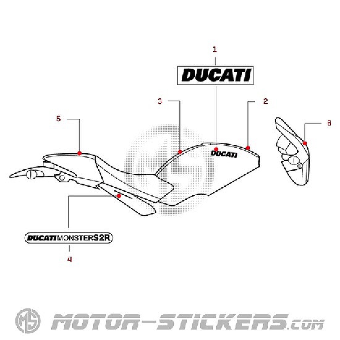 Ducati MONSTER S4R 2007 autocollants
