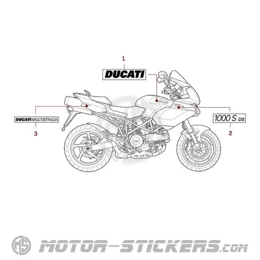 Ducati MULTISTRADA 1000 S 2006 decals