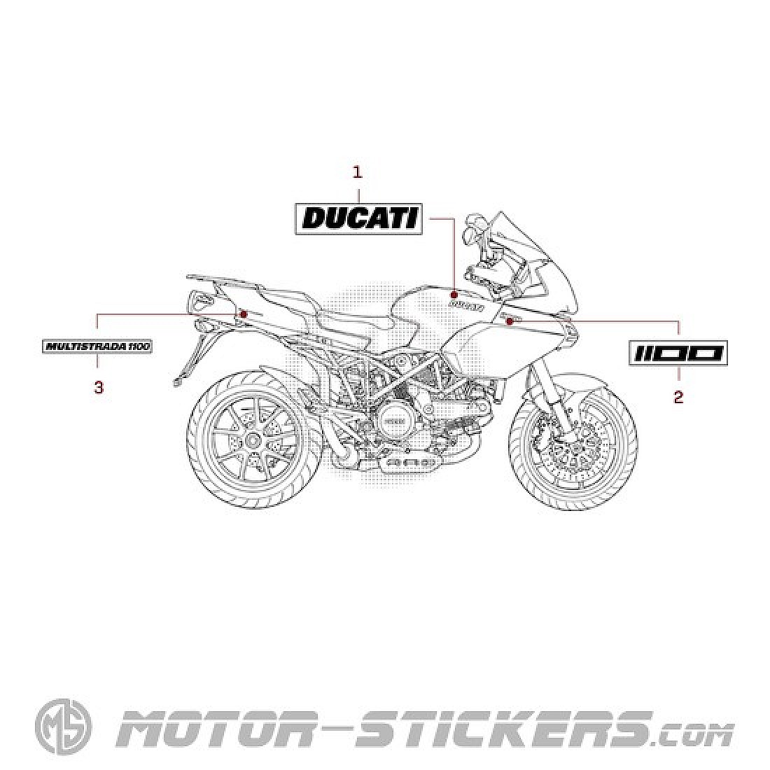 Ducati MULTISTRADA 1100 2007 decals