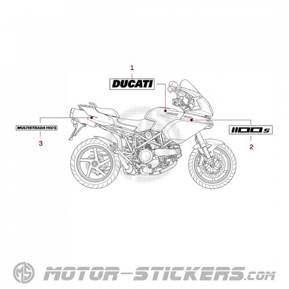 Ducati MULTISTRADA 1100 S 2007 decals