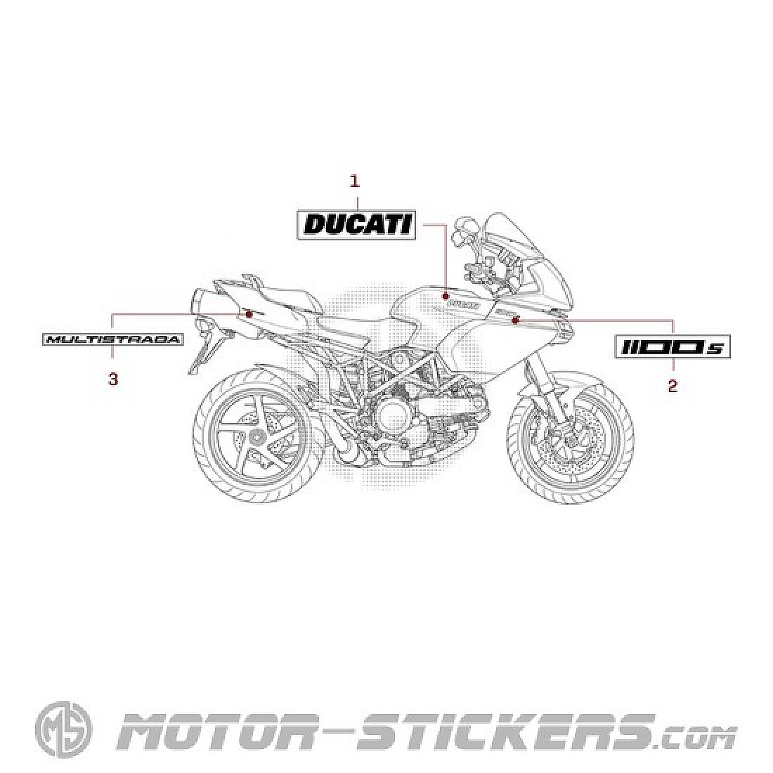 Ducati MULTISTRADA 1100 S 2009 decals
