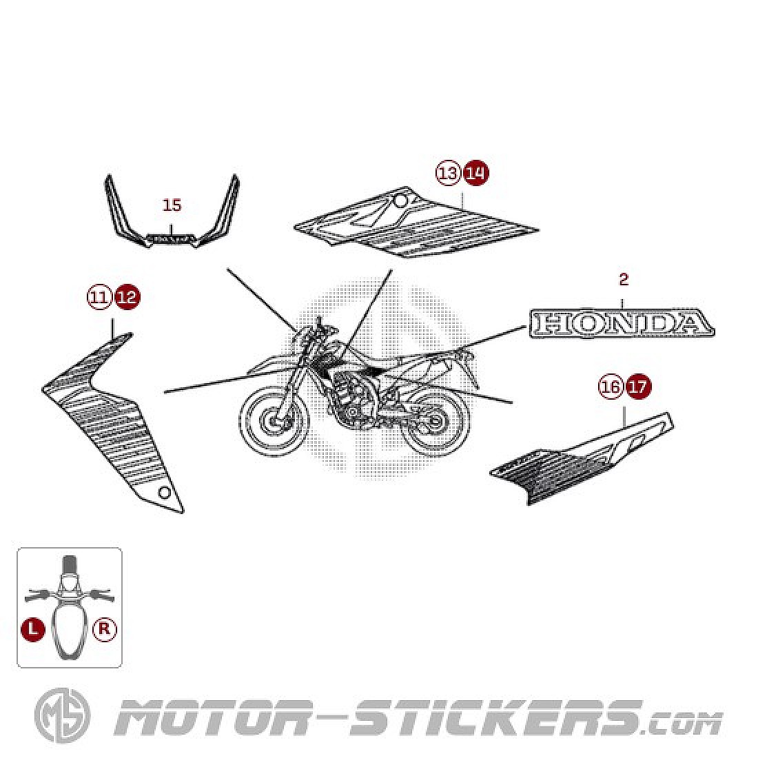 Honda CRF250M 2016 naklejki
