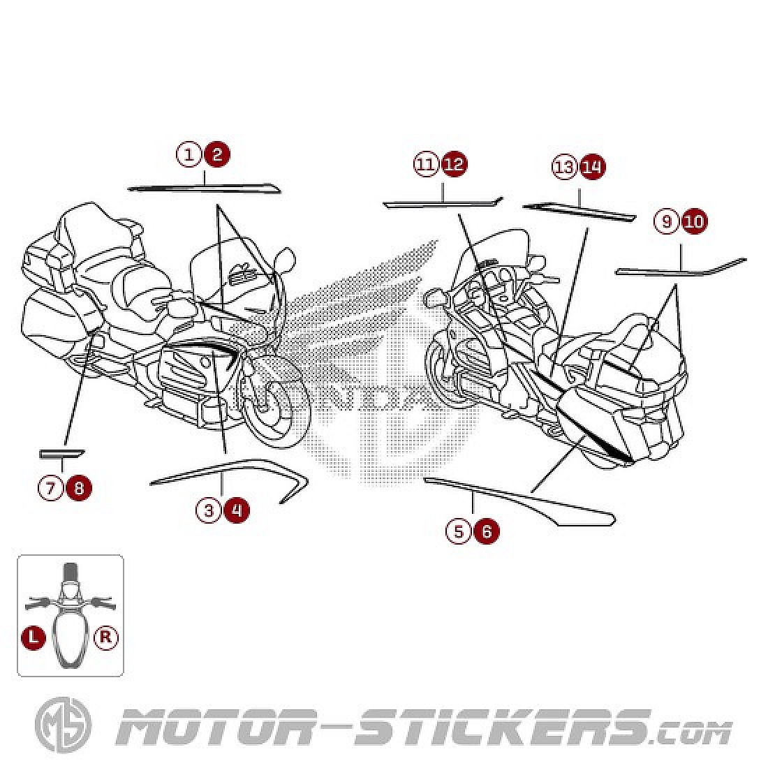Honda GL1800 GOLD WING 2016 stickers