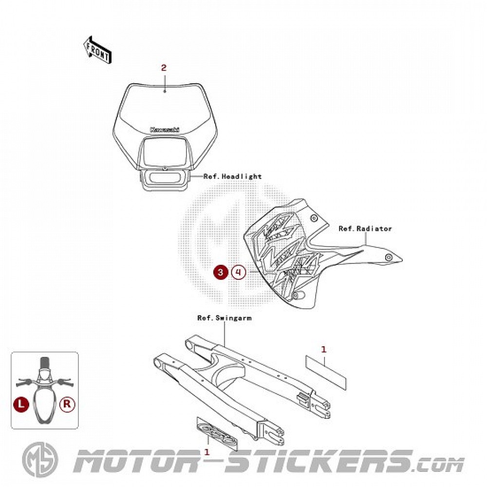 Kawasaki KLX650 R 1996 stickers