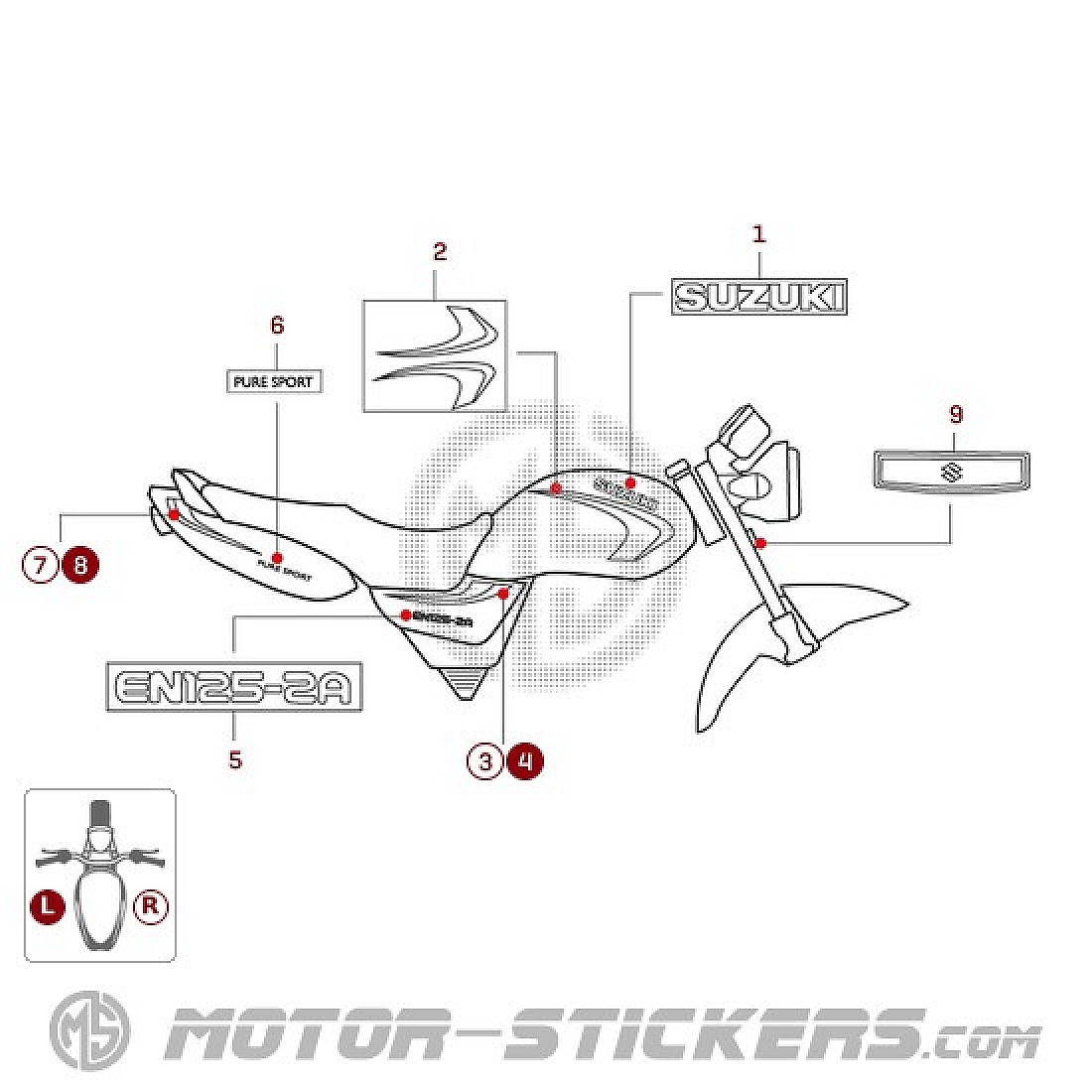 Suzuki EN125 2008 pegatinas