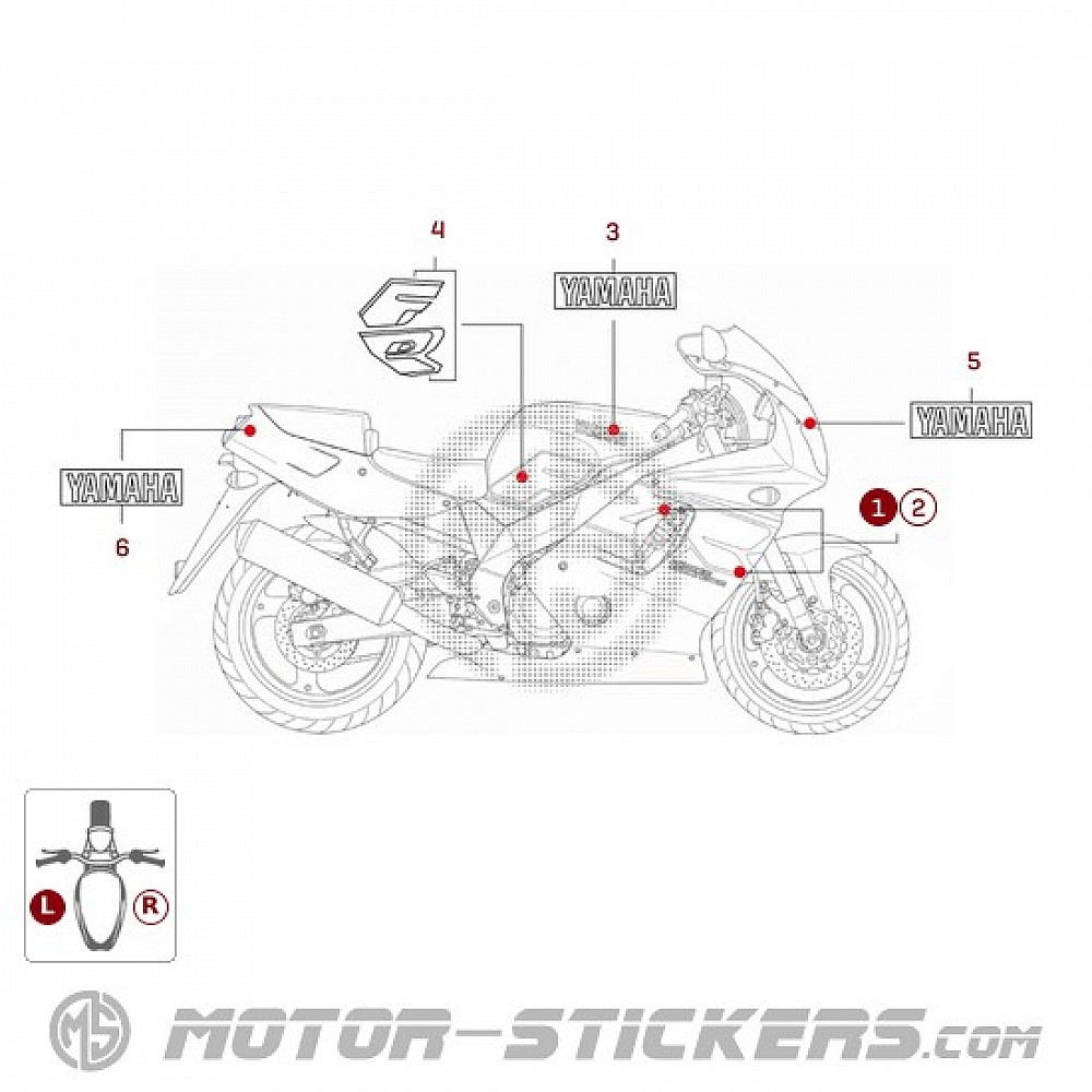 Yamaha FZR600 1995 decals