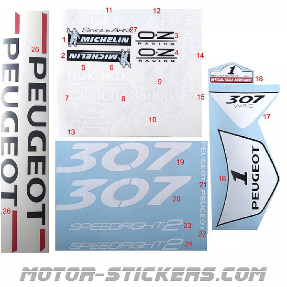 Peugeot Speedfight 307 WRC '03-2004 decals